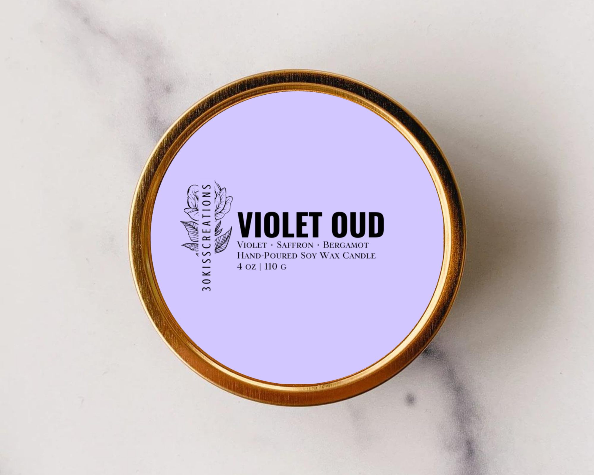 Violet Oud | Candle Tin – 30KissCreations